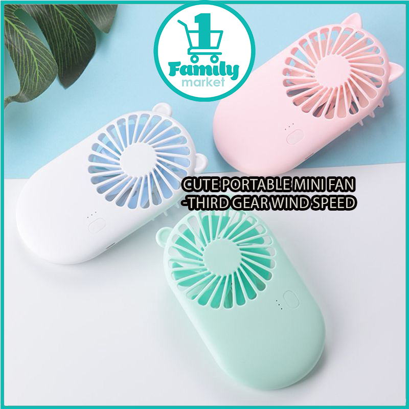 READY STOCK MSIA Cute Portable Mini Fan Handheld USB Chargeable Desktop ...
