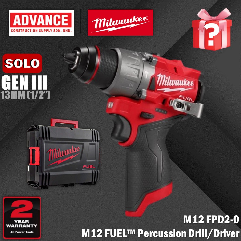 Milwaukee FPP2A2-402X M12 Essential Combo ( FPD2 M12 Percussion Drill ...