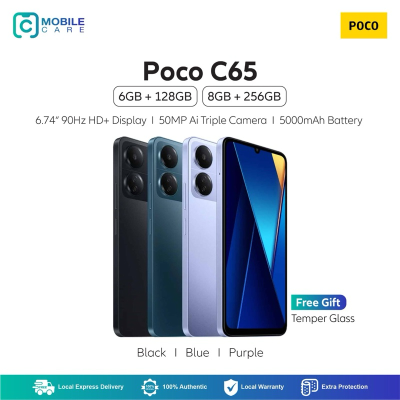 Poco C65 8GB+256GB (1Year Warranty By Xiaomi Malaysia) | Shopee Malaysia