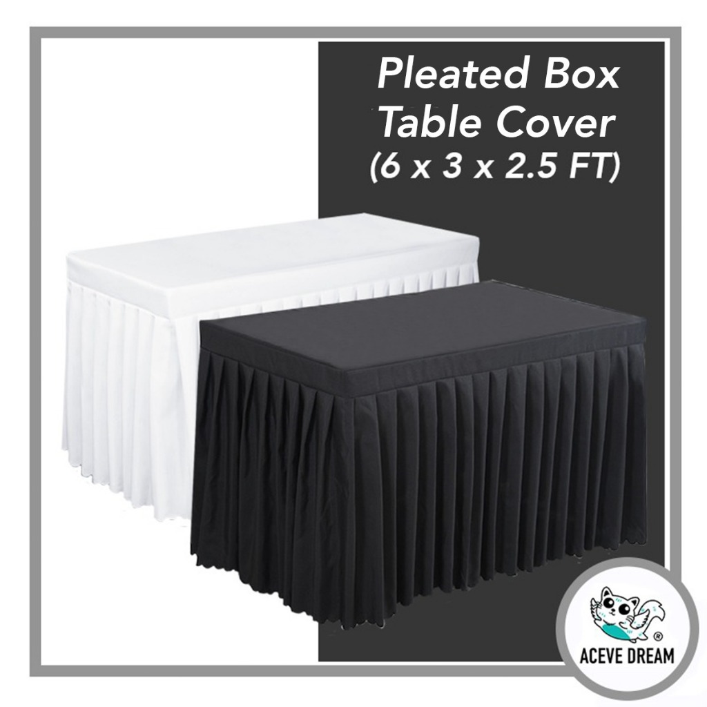 ACEVE DREAM READY STOCK 6x3.0FT Pleated Box Table Cover Skirting Meja ...