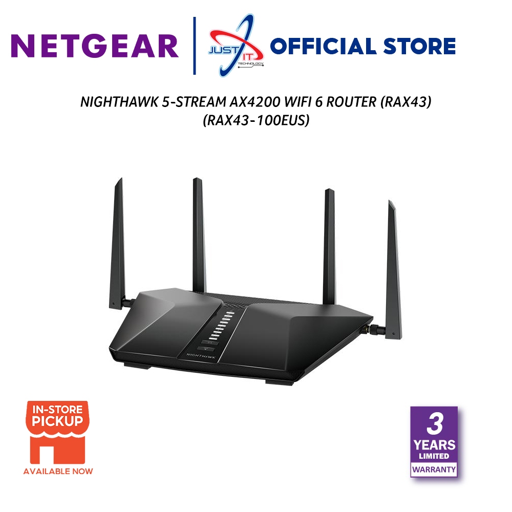 NETGEAR Nighthawk 5-Stream Ax4200 Wi-Fi 6 Router RAX43-100EUS | Shopee ...
