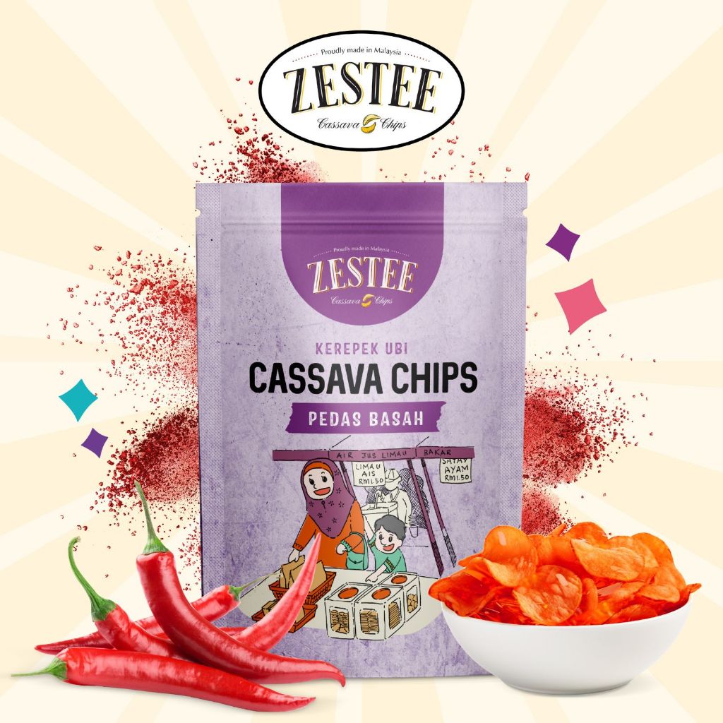ZESTEE Premium Pedas Basah Cassava Chips (100g) | Shopee Malaysia
