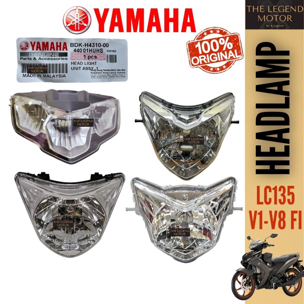 100% ORIGINAL YAMAHA LC135 V1-V8 FI LC 135 HeadLamp Lampu Depan HEAD LAMP Front HEAD LIGHT V1 V2 ...