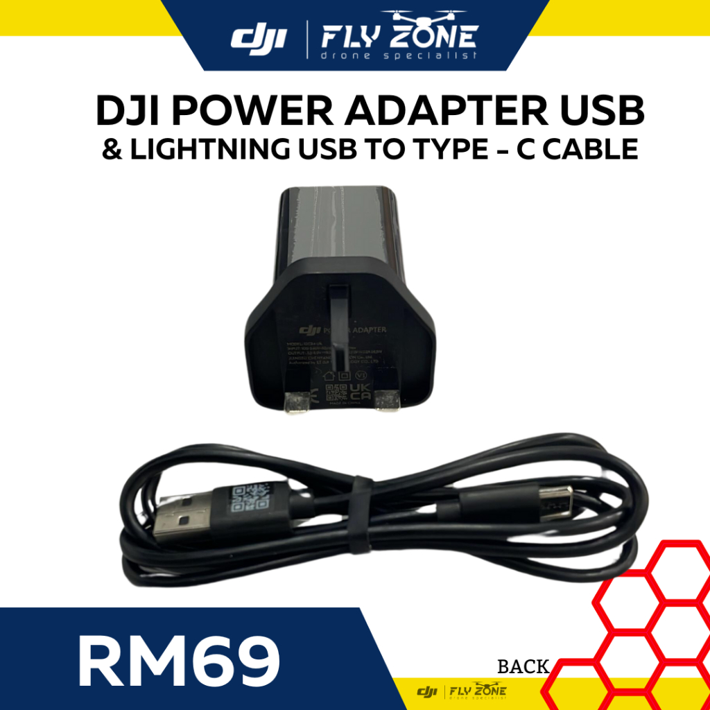 DJI POWER ADAPTER LIGHTNING USB & LIGHTNING USB TO TYPE - C CABLE ...