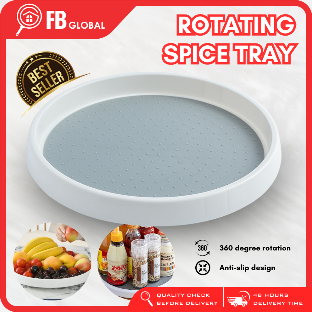 360 Rotating Spice Tray Kitchen Turntable Storage Tray Rotating Tray ...