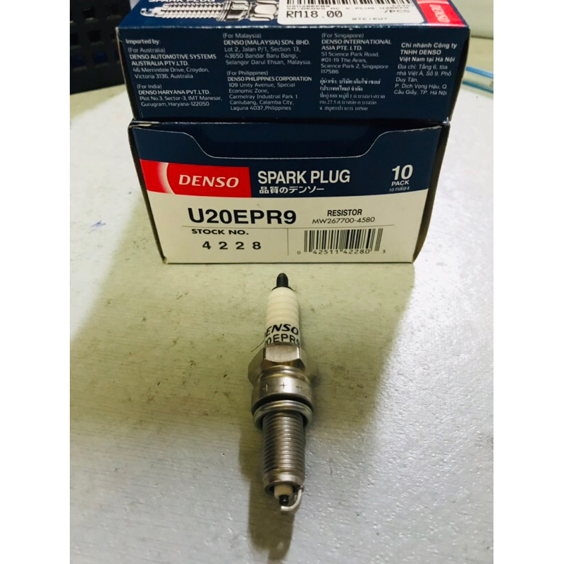 DENSO 💯 ORIGINAL SPARK PLUG W20M-US=BM6A U20EPR9=CPR6EA-9 FOR WAVE125 ...