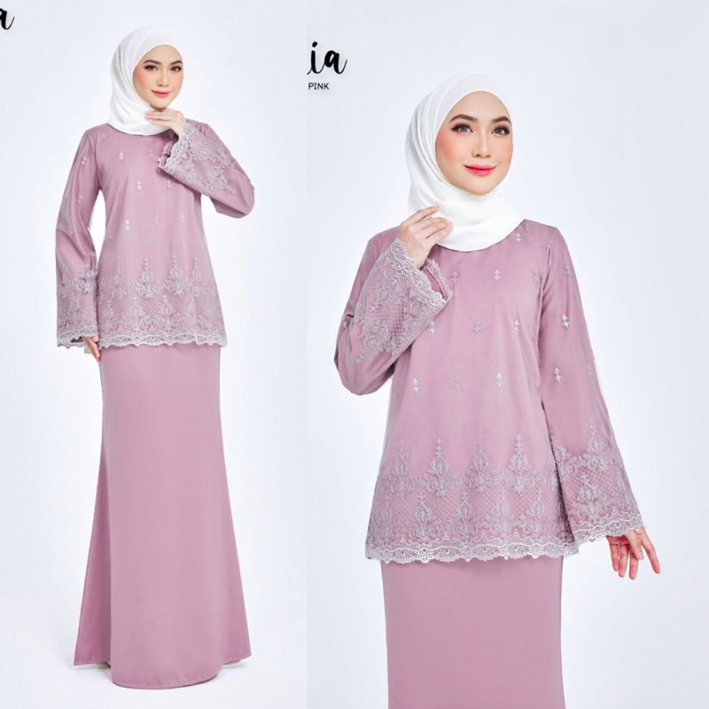 BAJU KURUNG LACE SATIN SILK SULAM MODEN CANTIK MURAH BAJU TUNANG NIKAH BRIDESMAID RAYA KENDURI ...