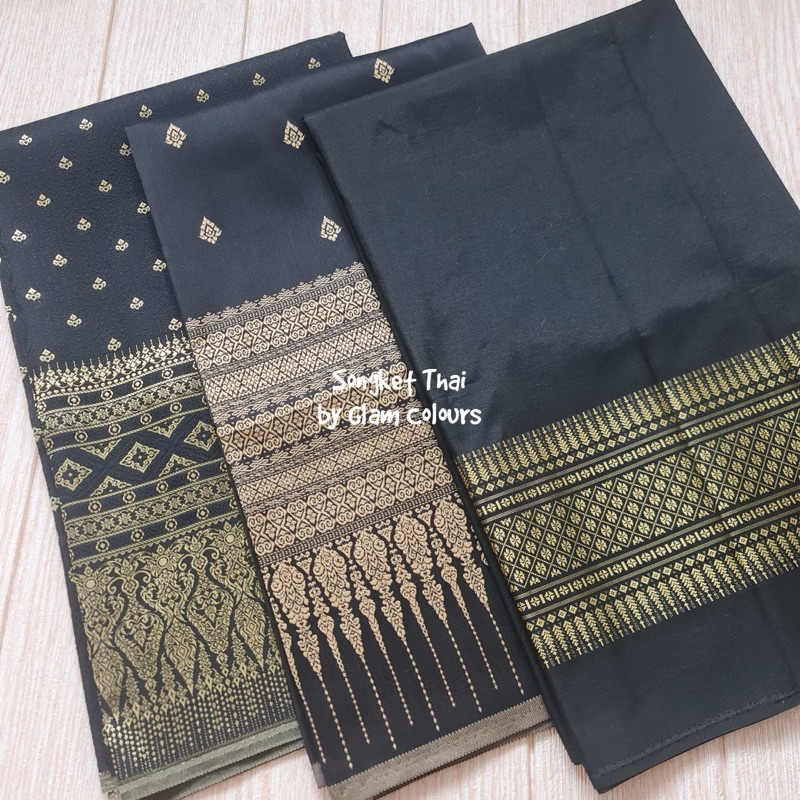 Songket Thai HITAM 2M / BLACK BELUM JAHIT [READY STOCK MALAYSIA ...