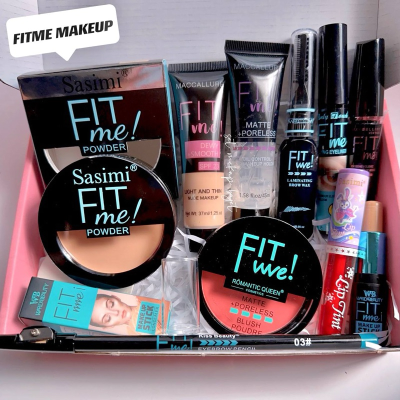 SET MAKEUP FITME LENGKAP 💙💙 SET MAKEUP BERKUALITI | JOM ORDER SEGERA ...