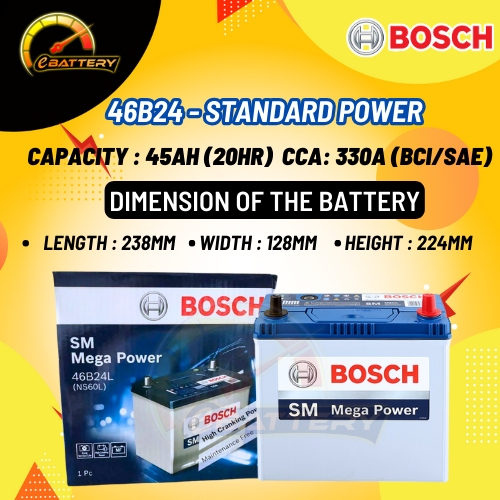 46B24 65B24 NS60L NS60LS NS60 NS60RS | BOSCH MF Car Battery Bateri ...