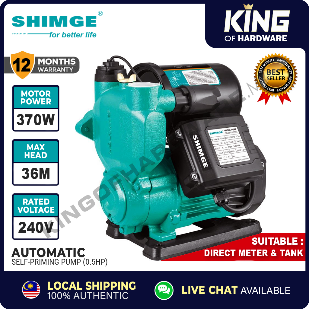 SHIMGE PW-Z & PW-F Automatic Self-Priming Water Pump 0.5HP & 1HP ...