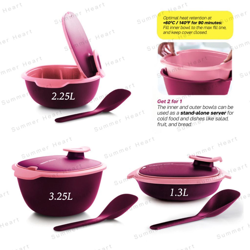 8"8830 Warmie Tup Tupperware with serving spoon 1.3L/2.25L/3.25L/ Joy ...