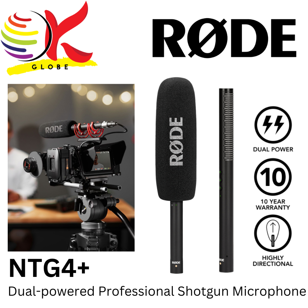 RODE NTG4 / NTG4+ (DUAL-POWERED) PROFESSIONAL SHOTGUN MICROPHONE ...