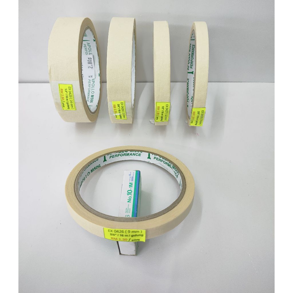 Apollo M506 performance masking tape 9mm/12mm/18mm/24mm | Shopee Malaysia