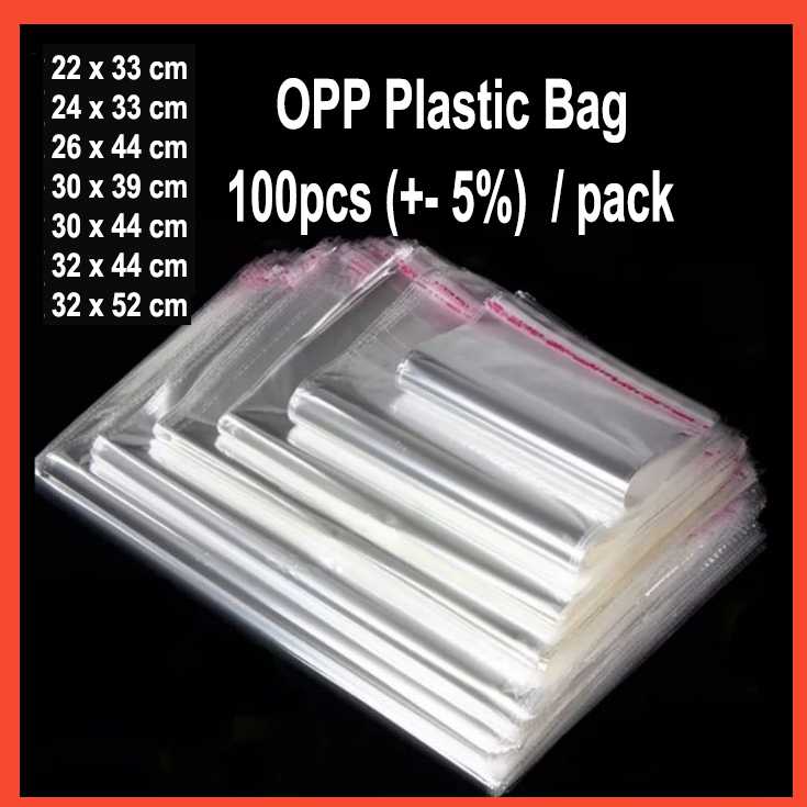 100pcs OPP Self Adhesive Plastic Bag / Transparent OPP Plastic Bag with ...