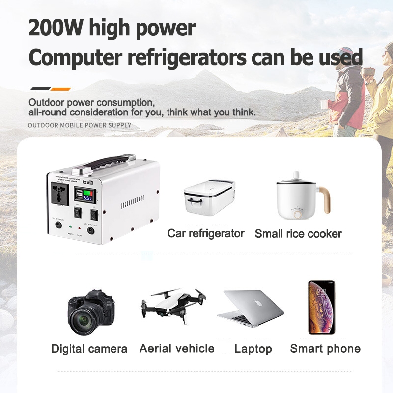 Portable Power Station 200W/300W AC 220V Output Emergency Power Supply ...