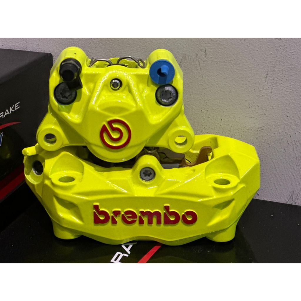 ORI BREMBO BRAKE CALIPER M3 + P34 100MM FLUORESCENT YELLOW KUNING ...