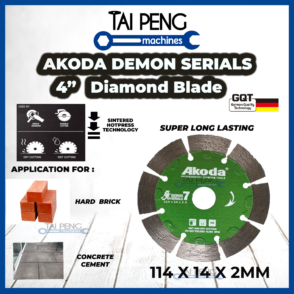 AKODA Demon Serials 4" D1 D2 D3 D4 D5 D6 D7 D8 Diamond disc Cutting ...
