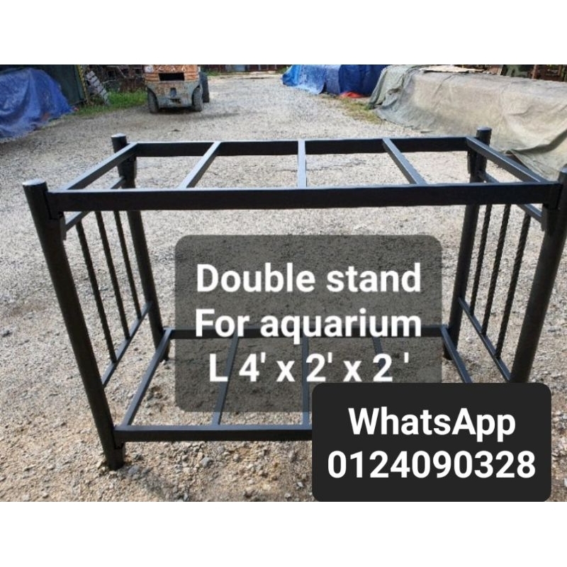 L4' x 2' Besi tebal kaki Aquarium Double layer stand .Besi Tebal 1.0mm ...