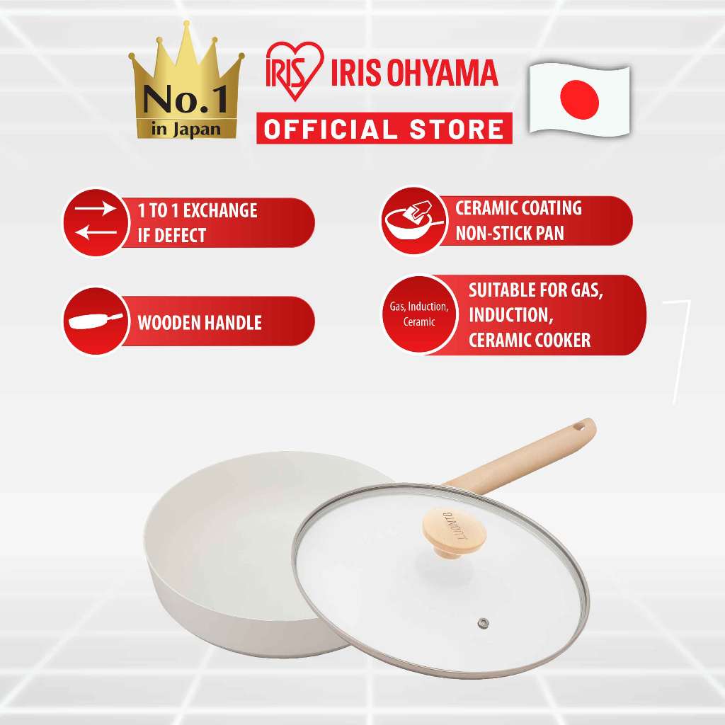 IRIS OHYAMA LUONTO Kitchen Chef Cookware Set Non-Stick Ceramic Coating ...