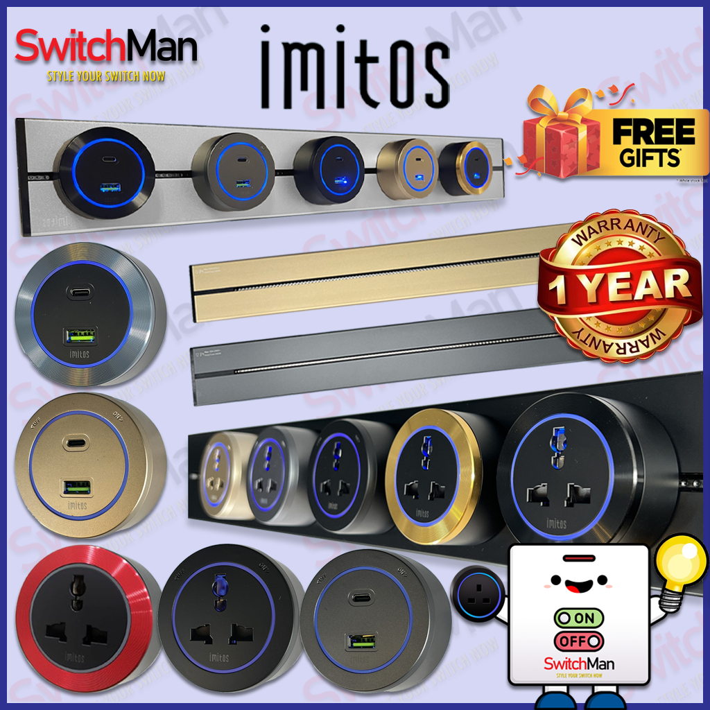 IMITOS GEN 2 32A Power Track 400/600/750/1000mm Surface Track Socket ...