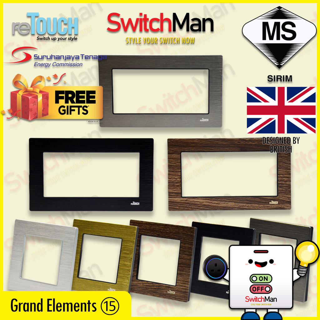 [SIRIM] reTouch Grand Elements Aluminium Glass Frame Switch & Socket 1 ...