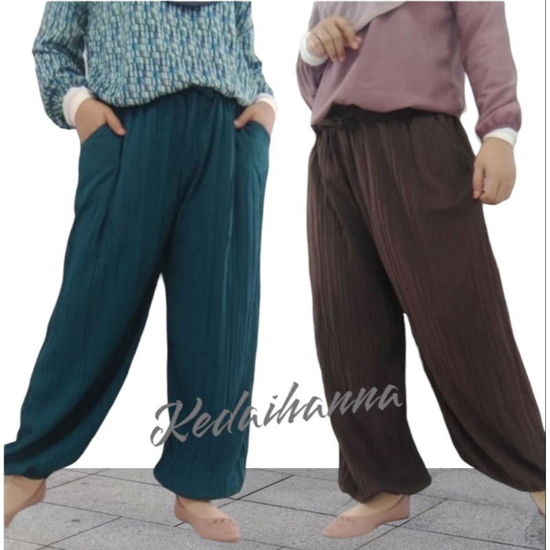 SELUAR ALADDIN BERPOKET PLEATED STRETCHY LADIES CASUAL LONG PANTS ...