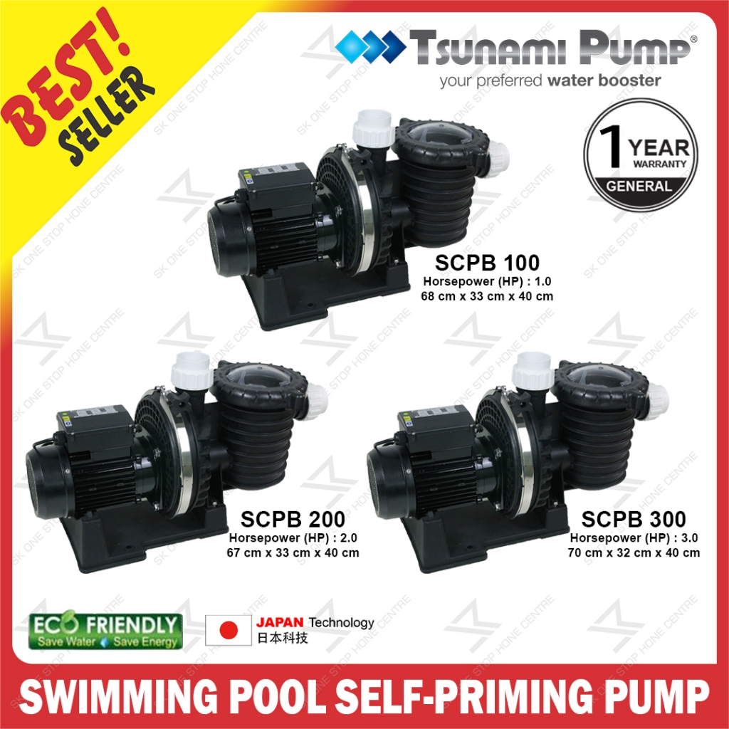 Tsunami Pump SCPB100 / SCPB200 / SCPB300 SWIMMING POOL PUMP (1 Years ...