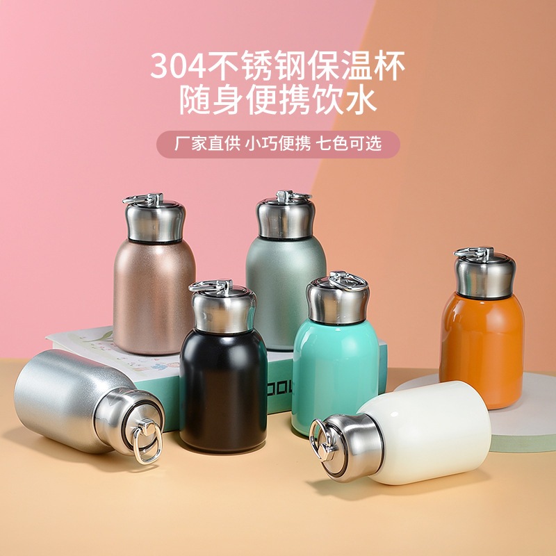300ml 304 Stainless Steel Mini Coffee Vacuum Flasks Lovely Thermos Portable Travel Water Bottle ...