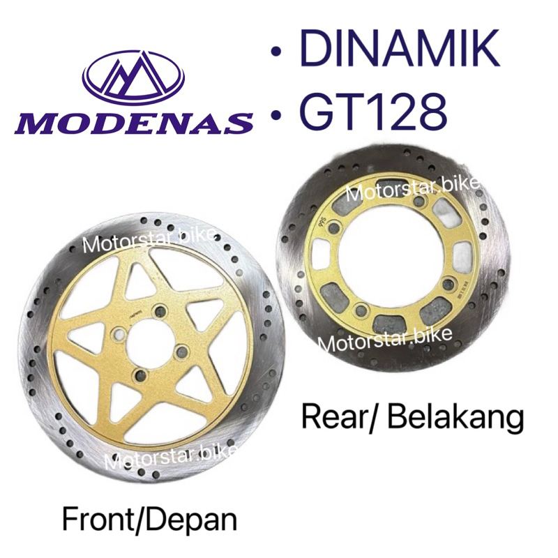 MODENAS GT128 GT128 DINAMIK DISC PLATE PIRING FRONT DEPAN REAR BELAKANG ...