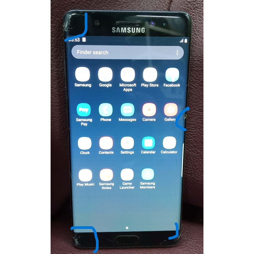 ORIGINAL LCD FOR GALAXY NOTE FE,BROKEN GLASS/SM-N935F (USED) | Shopee ...