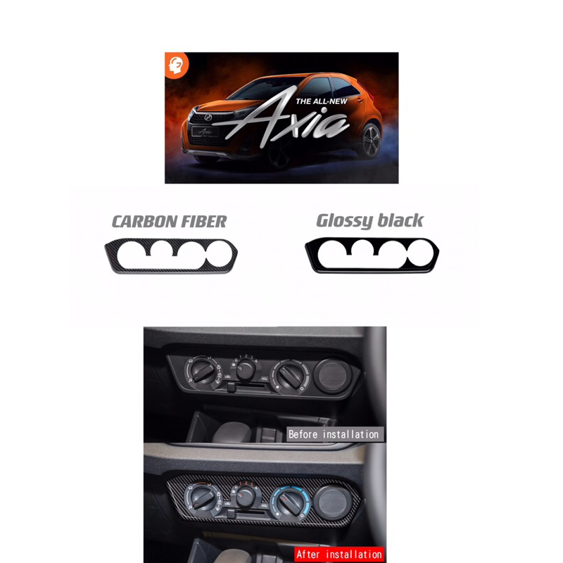 CarRefit Perodua new axia 2023 car ac switch panel frame cover low spec ...