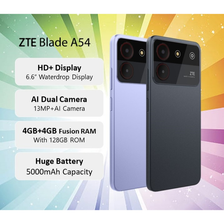 ZTE Blade A54 8(4+4)GB+128GB, Octa-core 1.6GHz, 13MP AI dual-camera ...