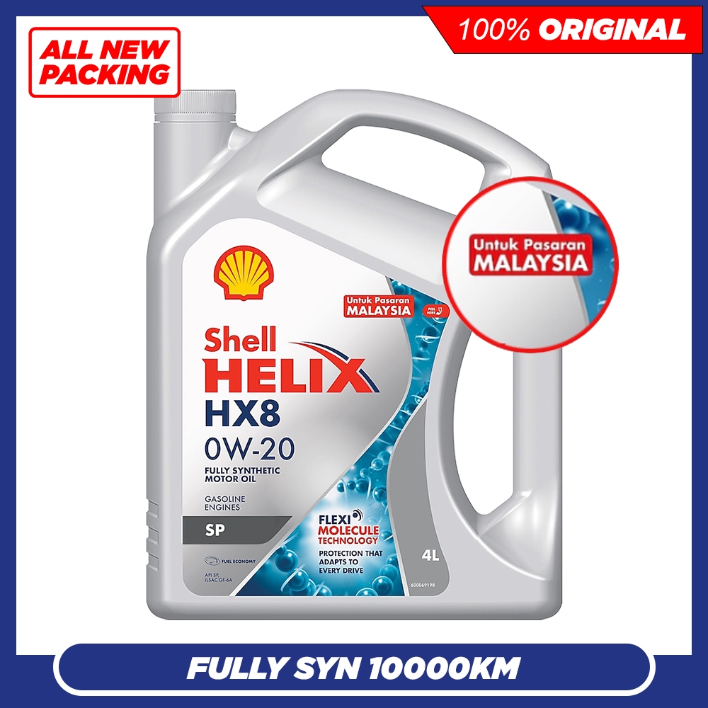 (Untuk Pasaran Malaysia) SHELL HELIX HX8 0W20 SP Fully Synthetic Engine ...