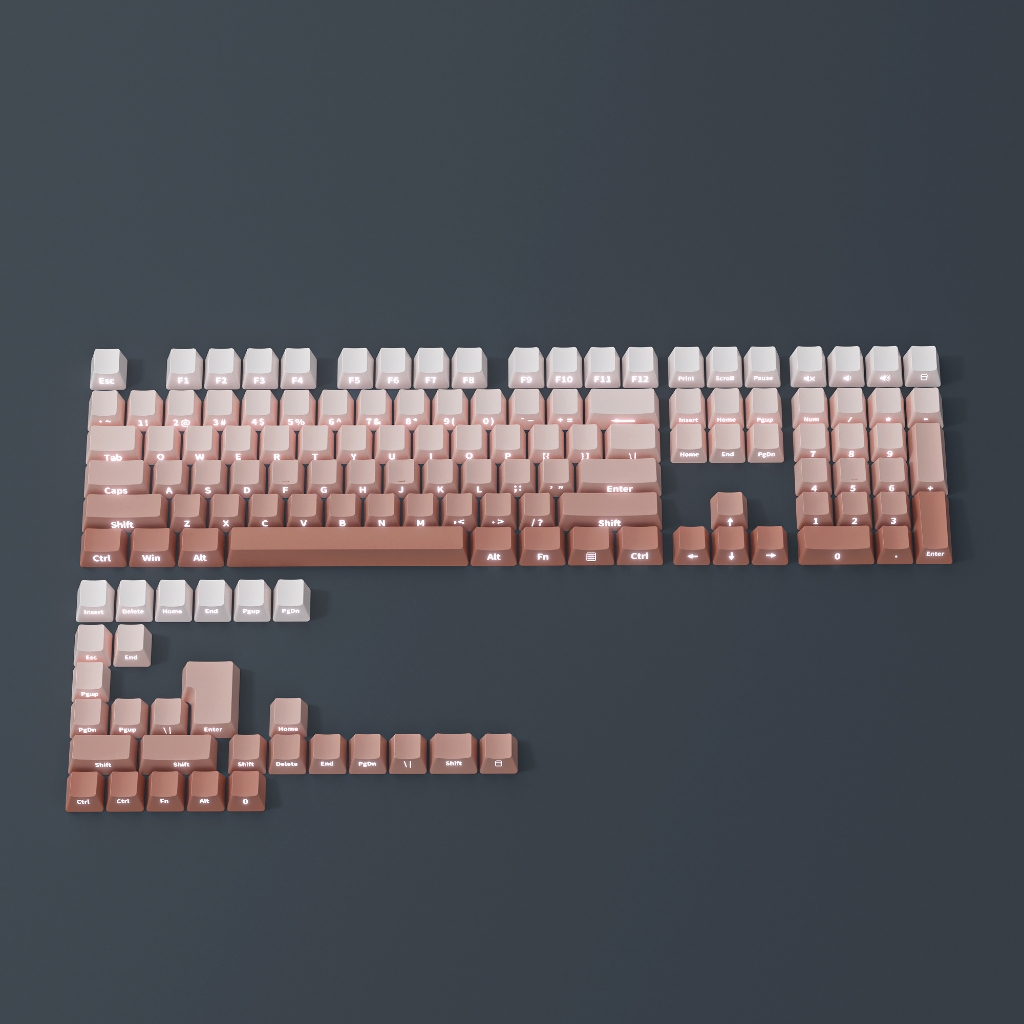 Zifriend 132key Gradient Keycap PBT Polar Day Side Engraved Keycaps ...