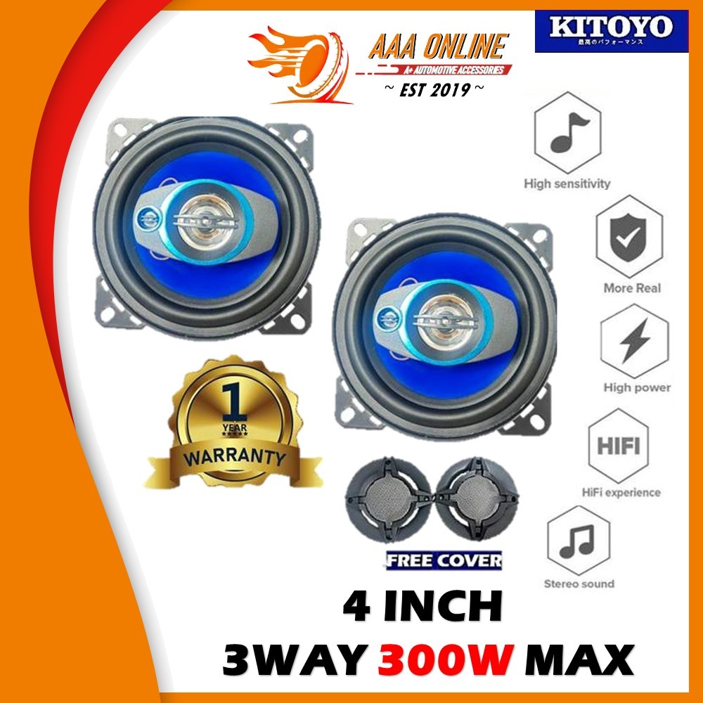 Kitoyo Speaker Kereta 4 inch 3way 300w Car Speaker Perodua Myvi Viva ...