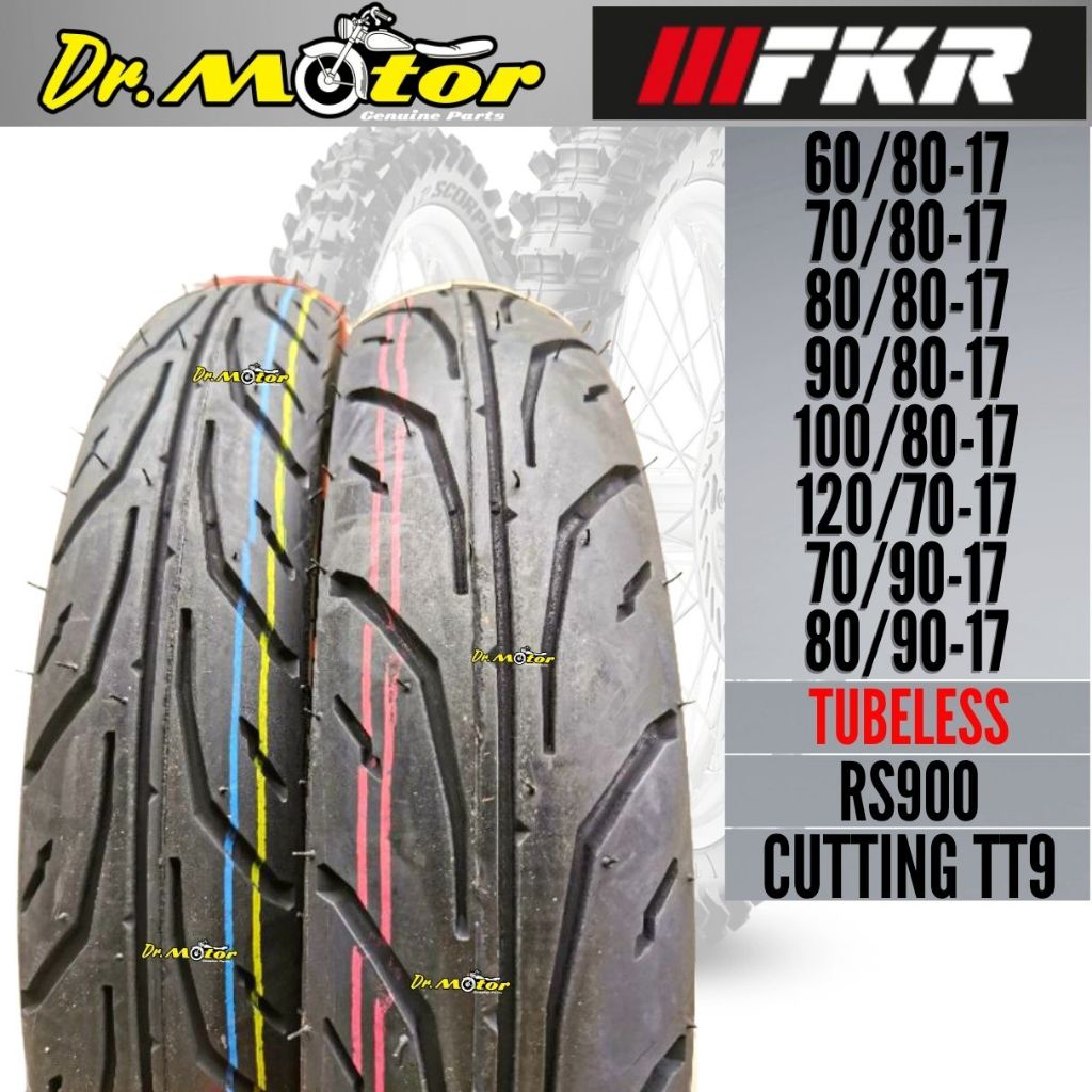 FKR TYRE TAYAR 17 RS900 Tubeless 60/80 70/80 80/80 90/80 70/90 80/90 ...
