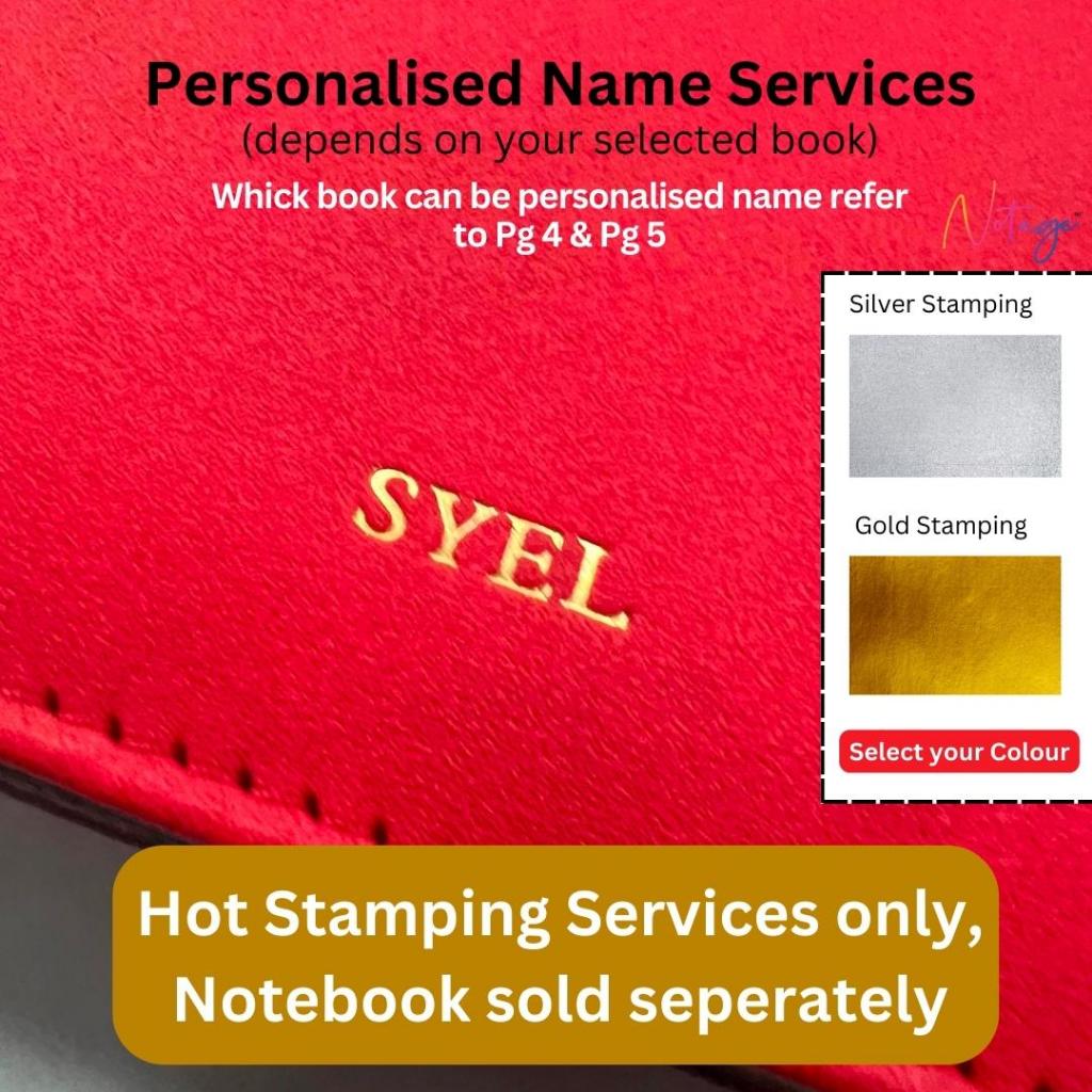 [Add on] Personalised Name Hot Stamping Service on Diary Notebook ...