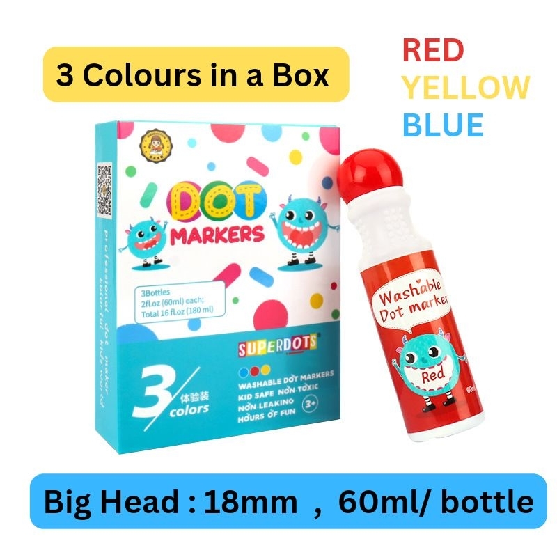 Superdots Dot Art Washable Kids Dot Marker (3 Colours) | Shopee Malaysia