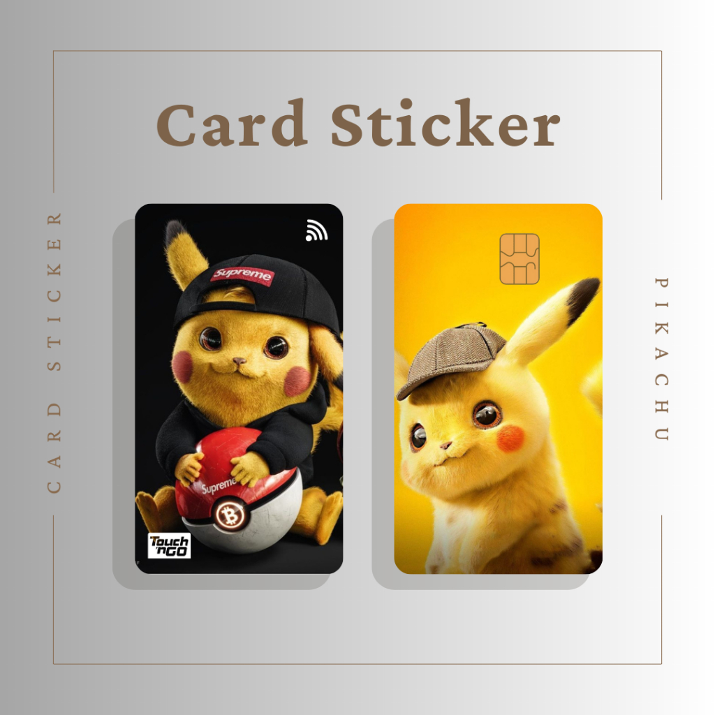 PIKACHU CARD STICKER - TNG CARD / NFC CARD / ATM CARD / ACCESS CARD ...