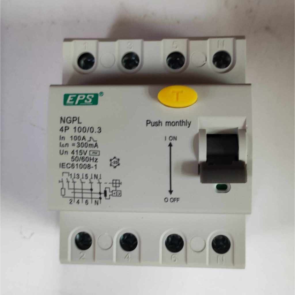 EPS ELCB RCCB 4 POLE 40A 63A 100A / 30MA 100MA 300MA RESIDUAL CURRENT CIRCUIT BREAKER AUTOMATIC ...