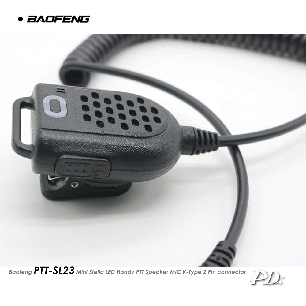 Baofeng PTT-SL23 Mini Stella LED Handy PTT Speaker MIC K-Type 2 Pin ...