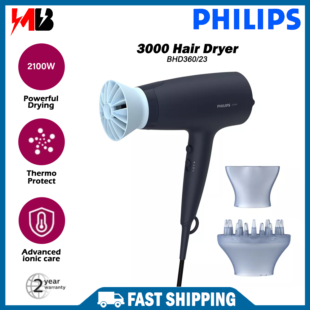 [NEW] Philips 2100W Advance Ionic Hair Dryer with Diffuser Hair Dryer BHD360/23 BHD360 | Shopee ...