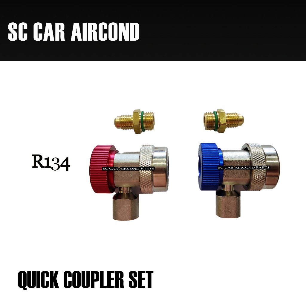 R134 QUICK COUPLER SET (CAR AC TOOL) (RED + BLUE) | Shopee Malaysia