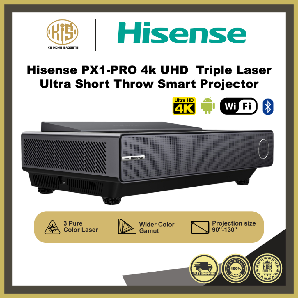 Hisense PX1-PRO 4K UHD Triple Laser Cinema TV Ultra Short Throw Home ...