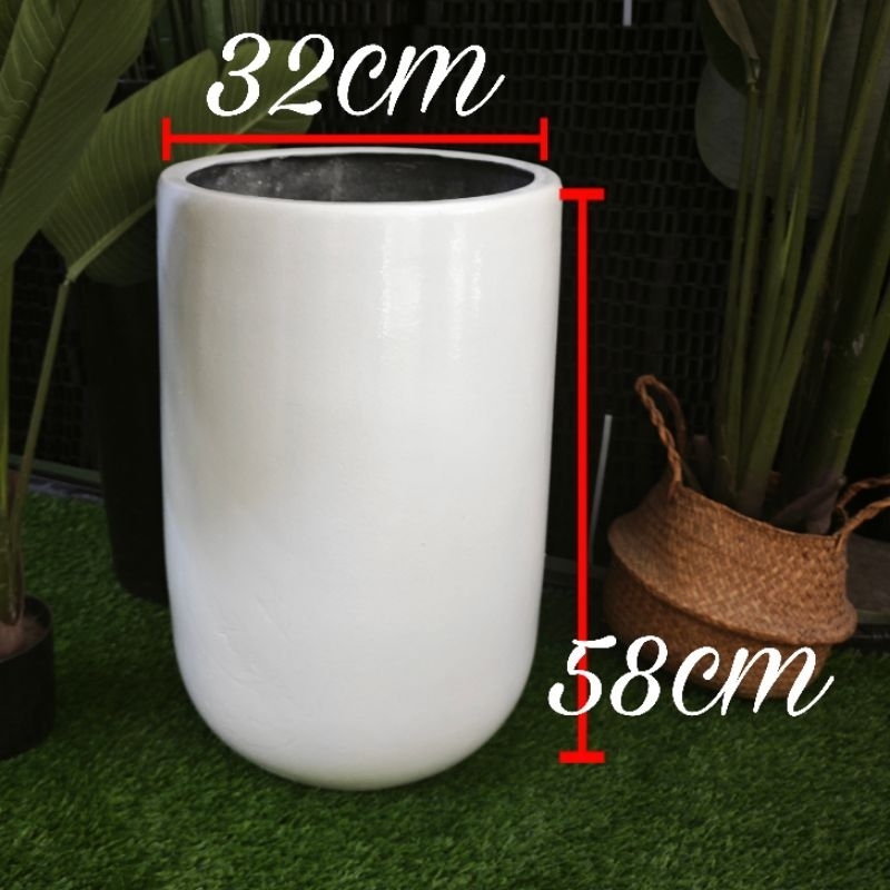 Pasu Tempayan Fiber indoor & outdoor garden Boleh buat tadahan air ...