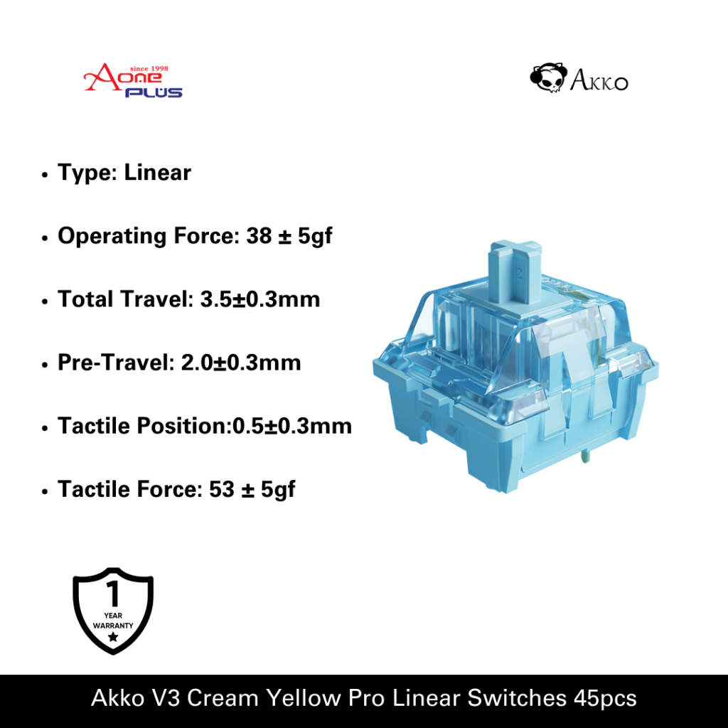 (AONE PLUS SS2) Akko V3 Cream Blue Tactile Switches 45pcs | Shopee Malaysia