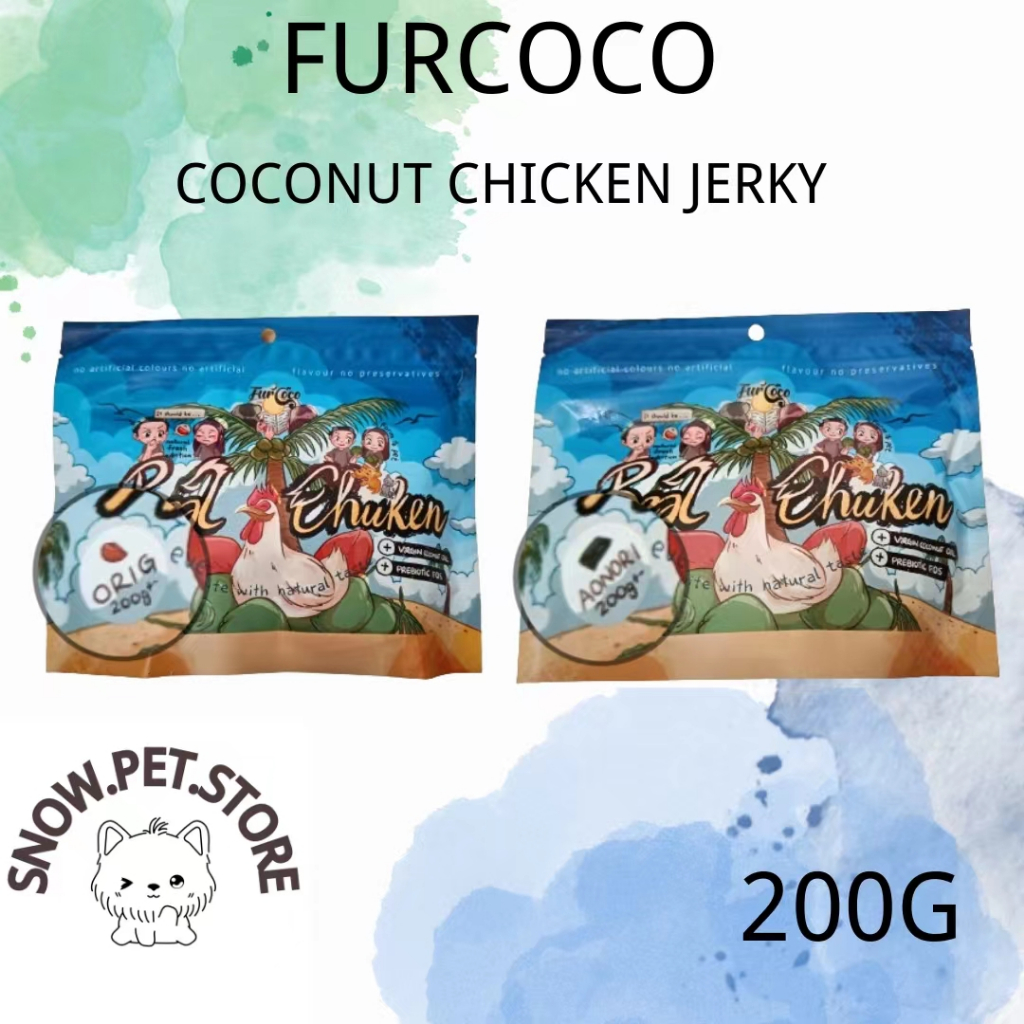 Furcoco Real Chicken Healthy Pet Jerky Treats Snack (Original / Aonori ...