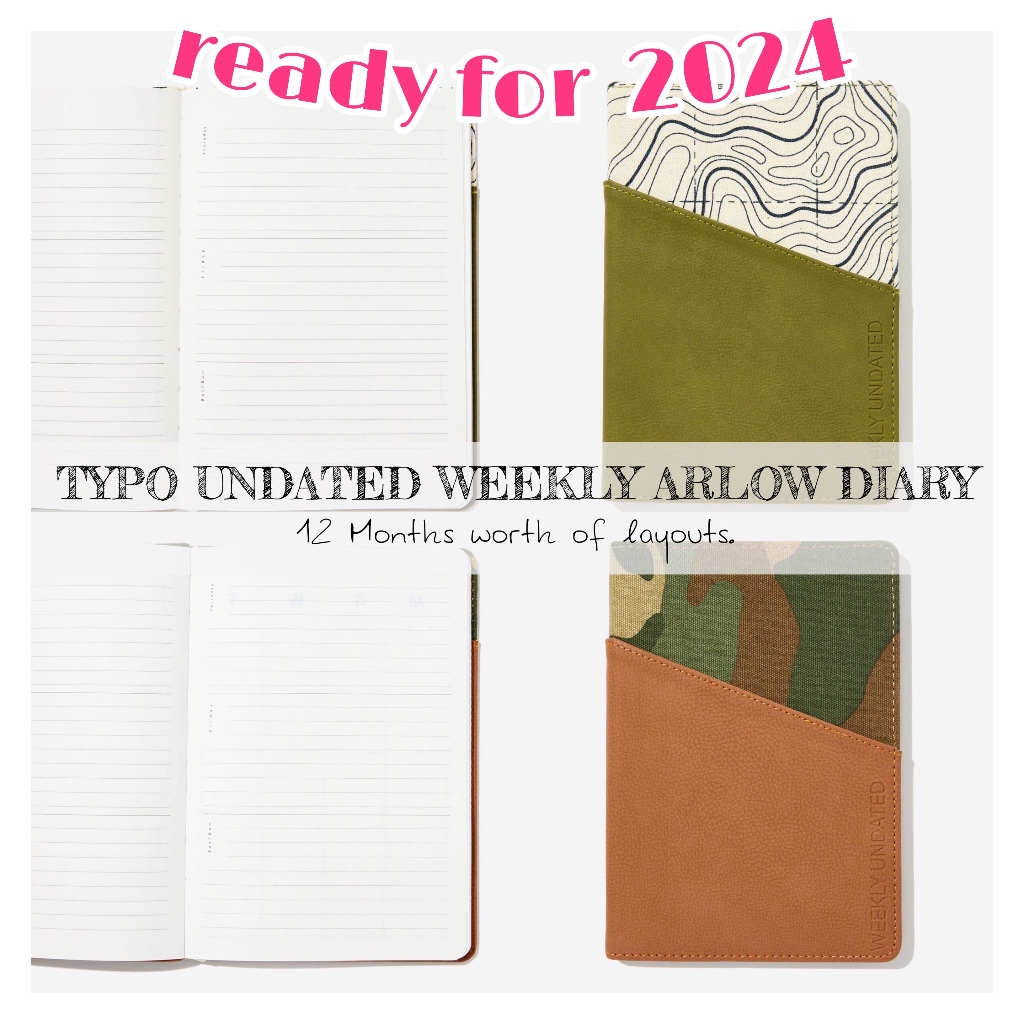 TYPO Planner / A5 Undated Weekly Arlow Diary / Year 2024 | Shopee Malaysia