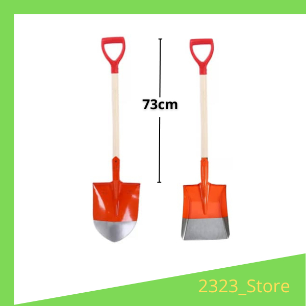 Heavy Duty Shovel With Wooden Handle ( Flat or Sharp ) / Skop Pemegang ...